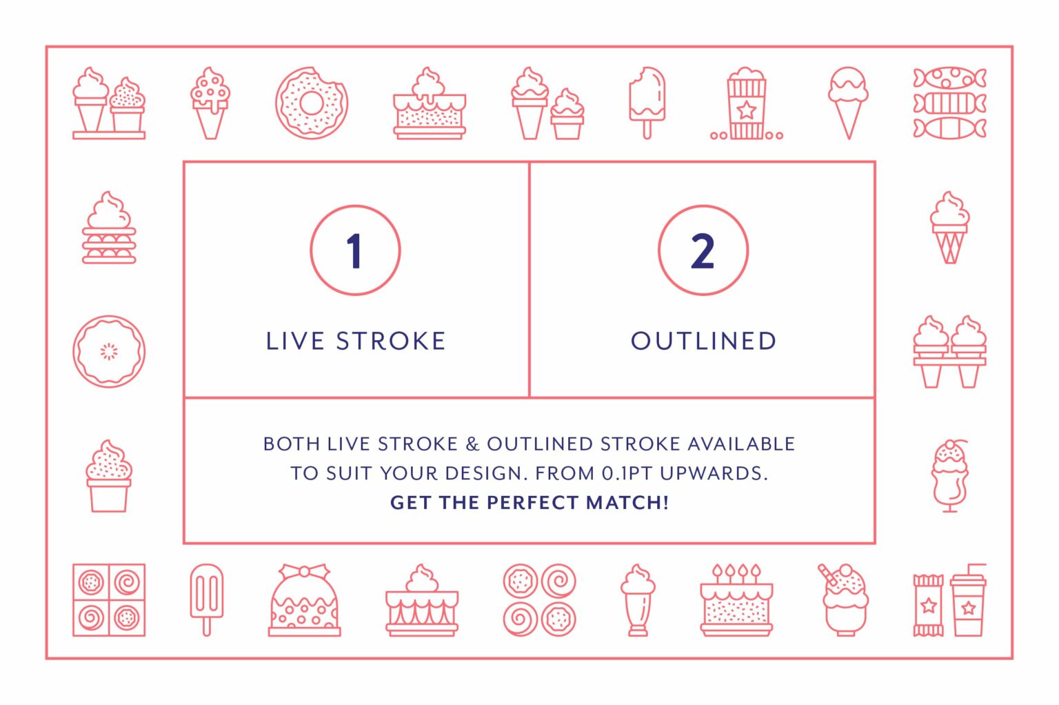 Dessert Line Icons – MasterBundles
