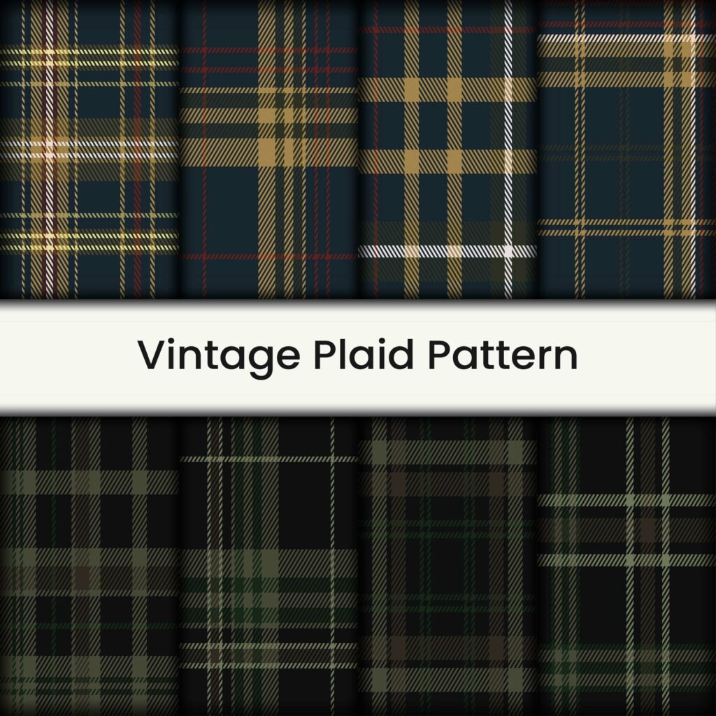 Vintage plaid pattern set-Only $9 - MasterBundles