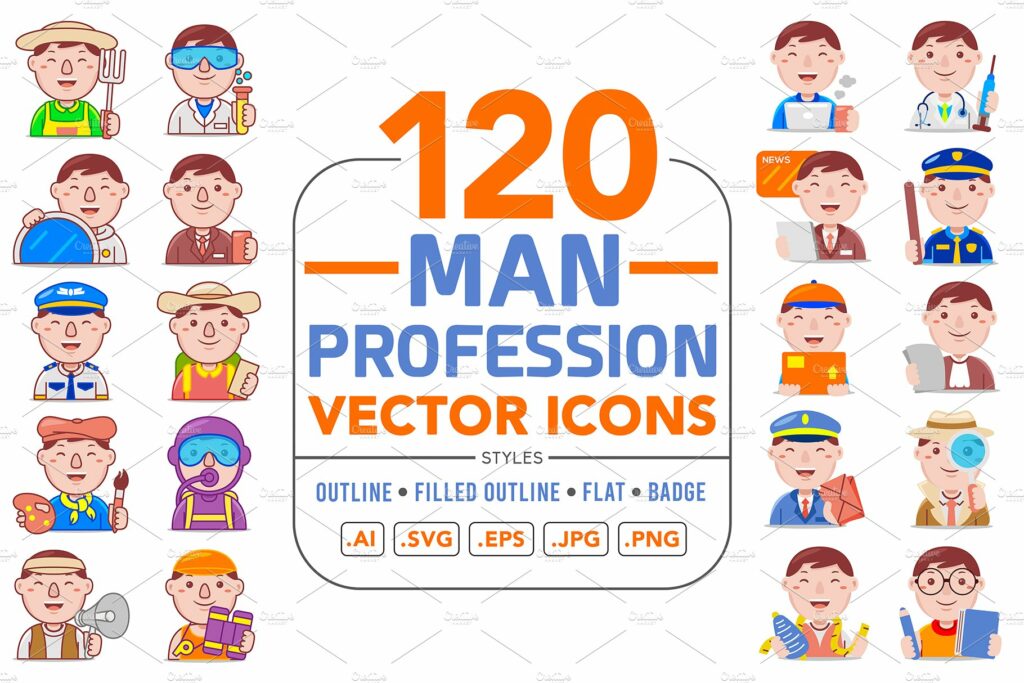Man Profession Vector Icons – MasterBundles