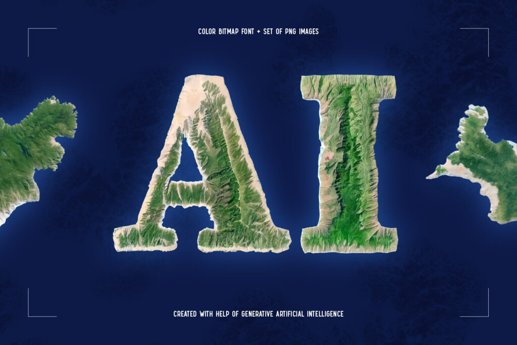 Island Map - Color Bitmap Font - MasterBundles