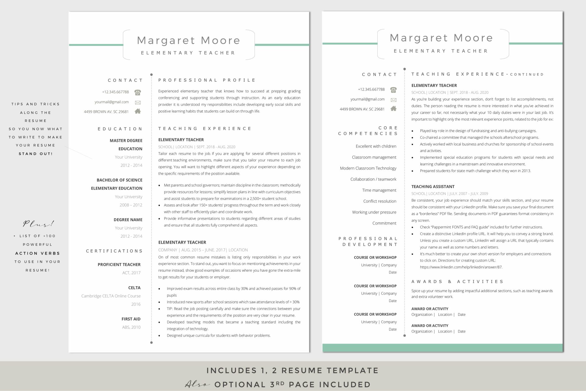 Teacher Assistant Resume Template / CV – MasterBundles