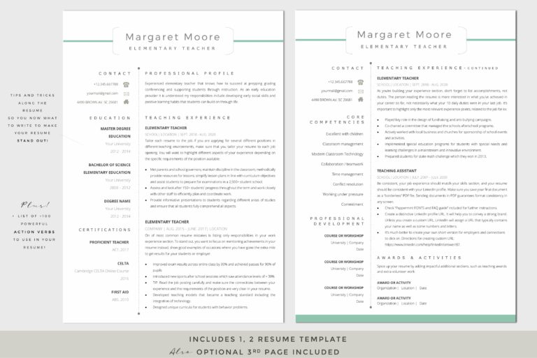 Teacher Assistant Resume Template / CV – MasterBundles