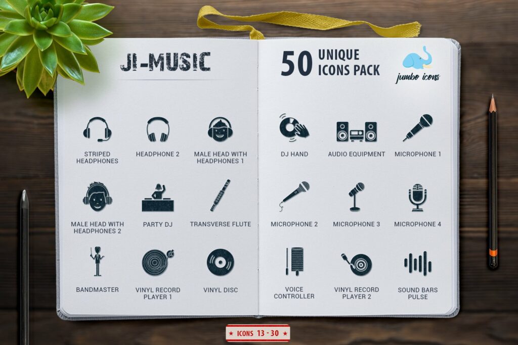 Glyph Icons Music Set – MasterBundles