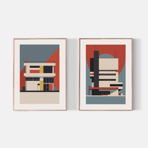 Bauhaus Building Art Print Poster - MasterBundles