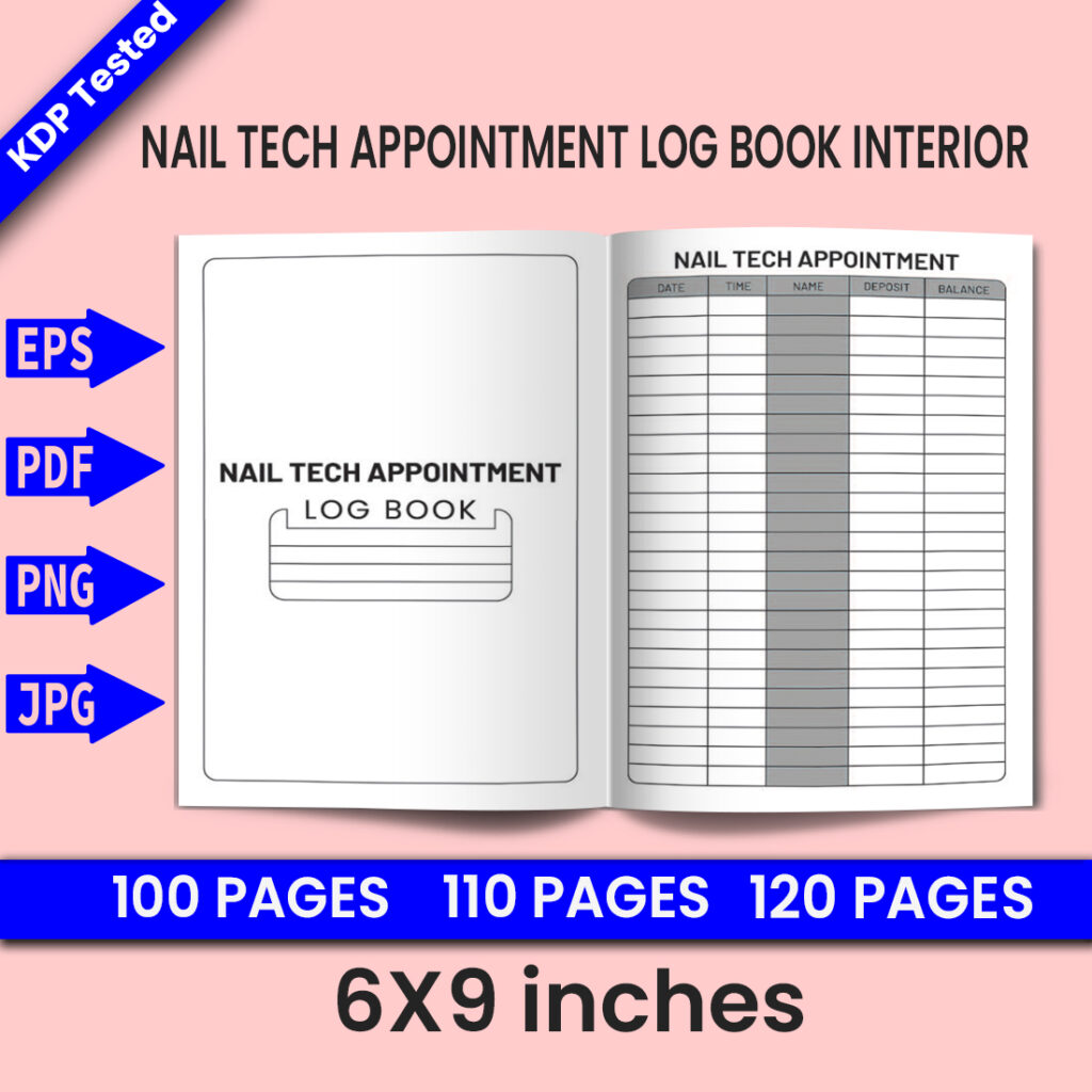 2023 Nail Tech Appointment Log Book - KDP Interior - MasterBundles