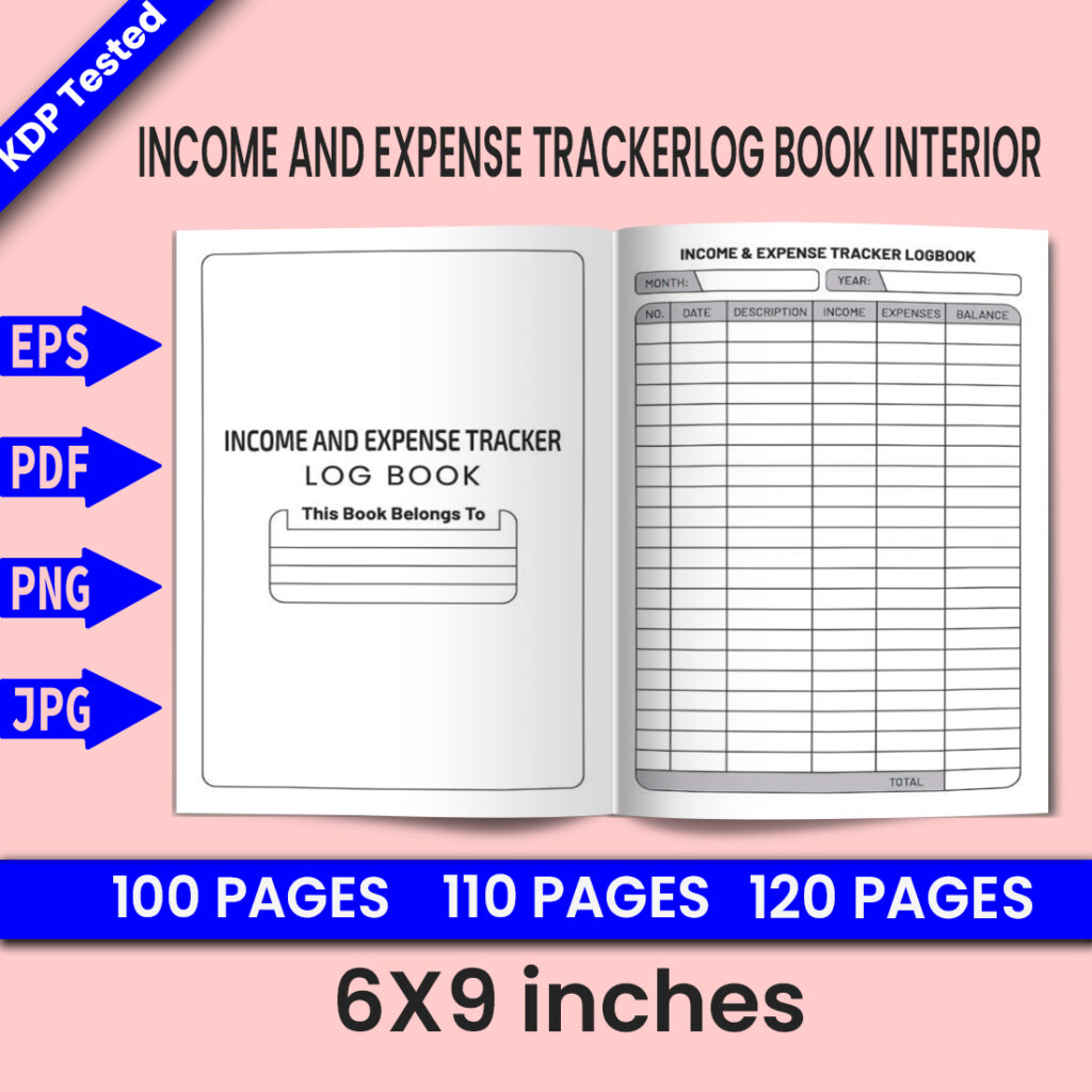 Income and Expense Tracker Log Book - KDP Interior