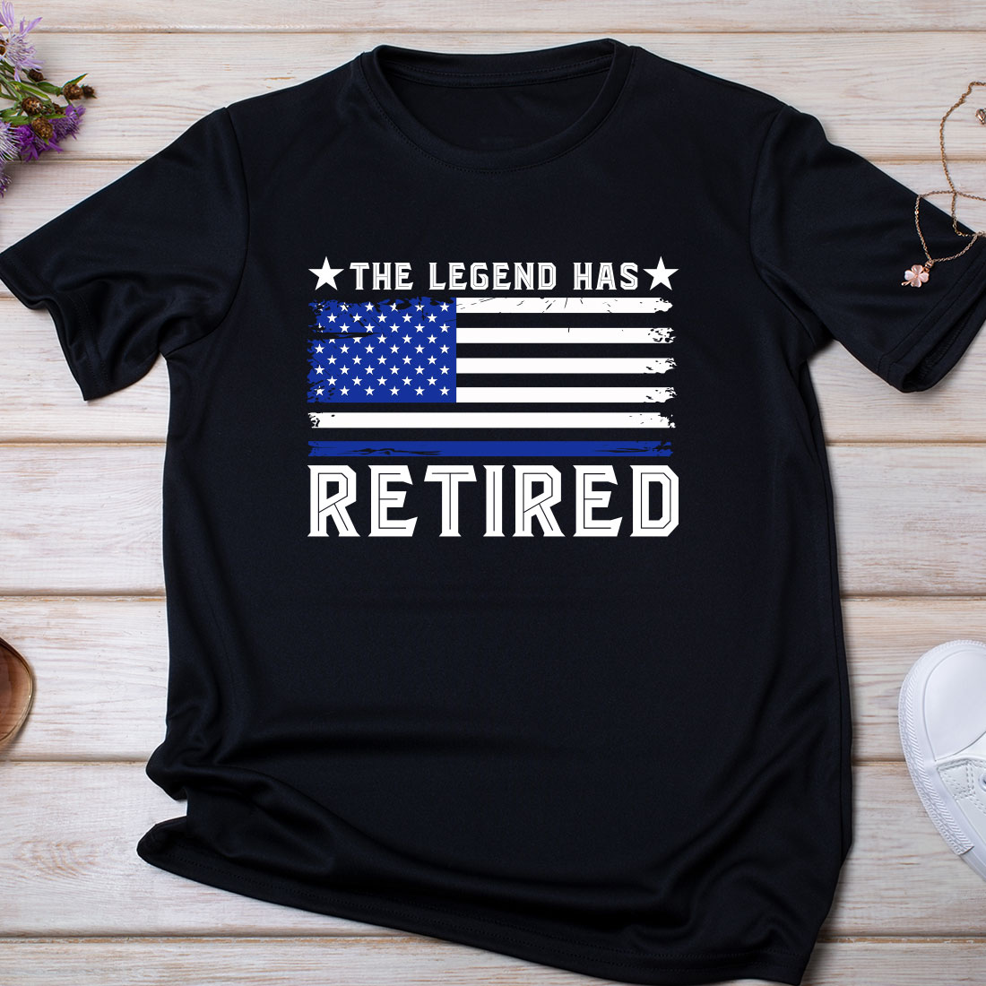 Retired Police Officer Legend Retirement American Flag Svg Cricut File