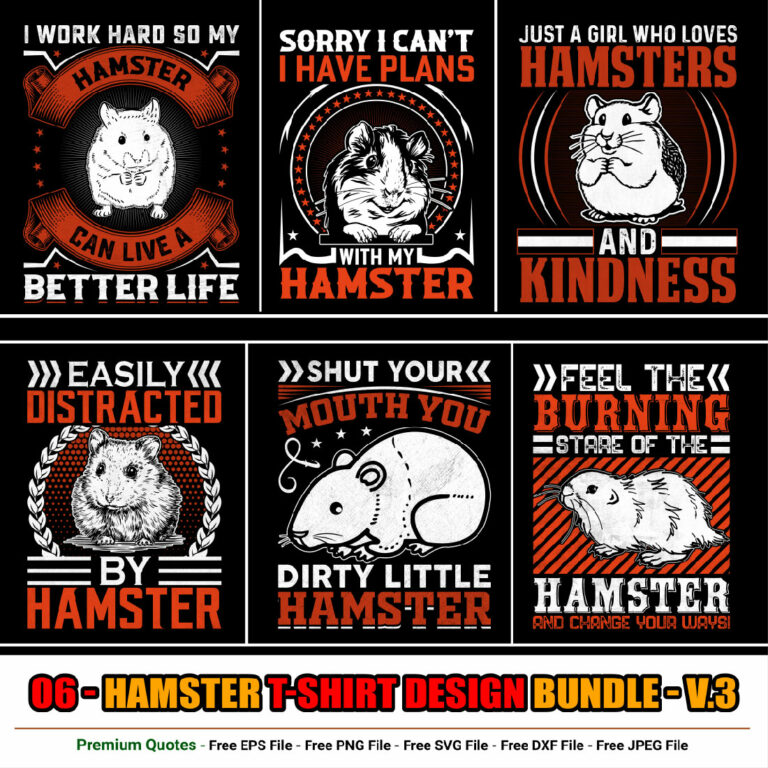 Hamster t-shirt design bundle - MasterBundles