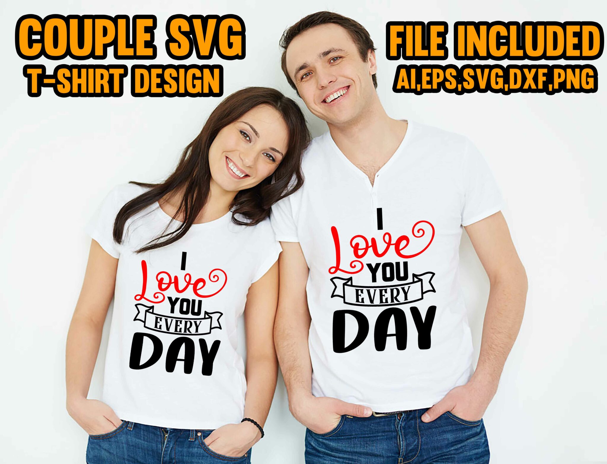5 Matching Couple Svg T-Shirt Designs Bundle, Couple Quotes typography ...
