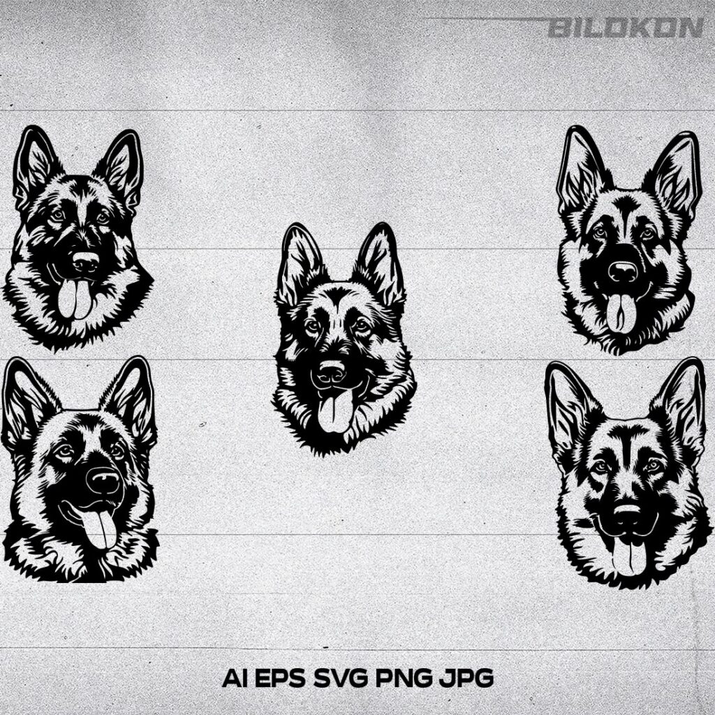 German Shepherd Dog Vector illustration SVG Bundle - MasterBundles