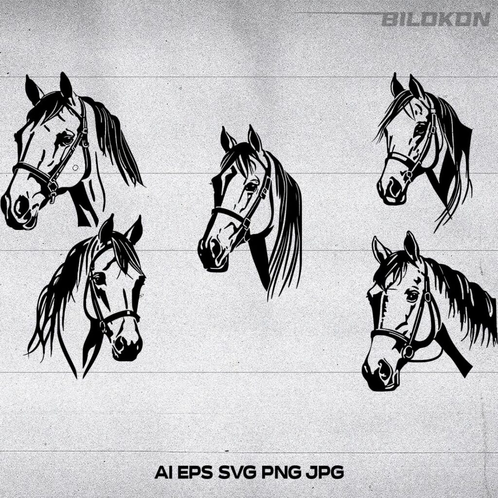 Horse head Vector illustration, SVG - MasterBundles