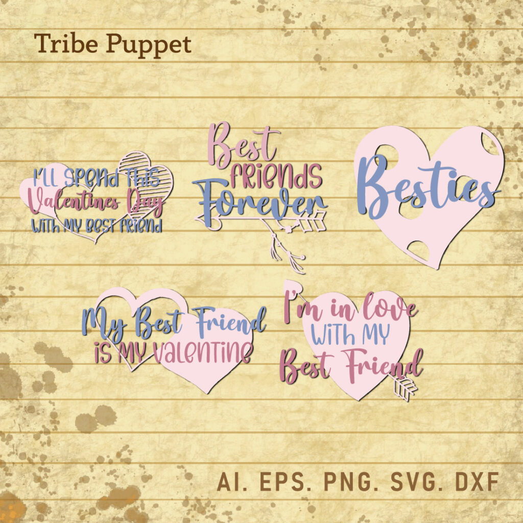 5 Best Friend Quotes Typography - MasterBundles