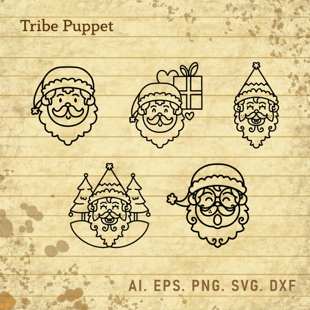 5 Christmas Doodles Pack - MasterBundles