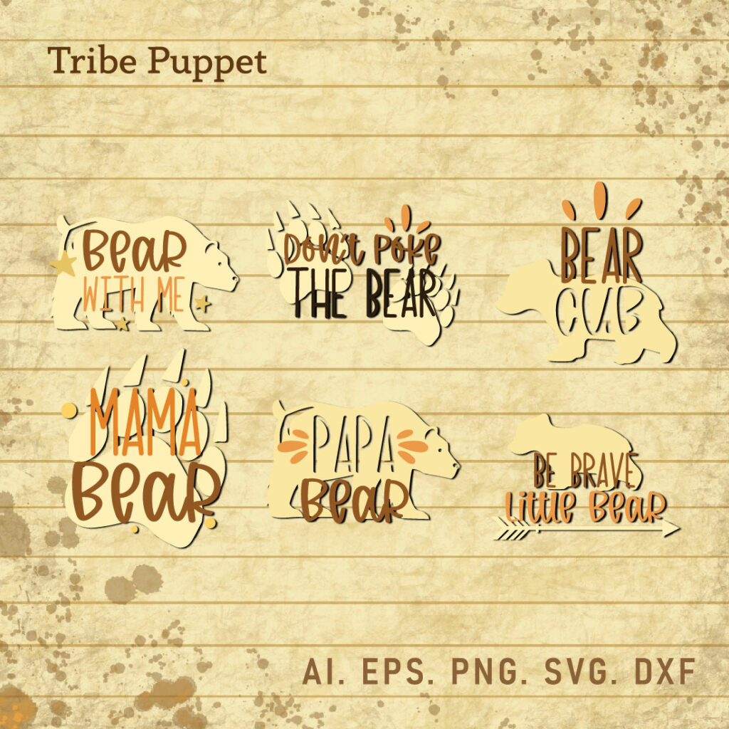 6 Bear Quotes Typography - MasterBundles