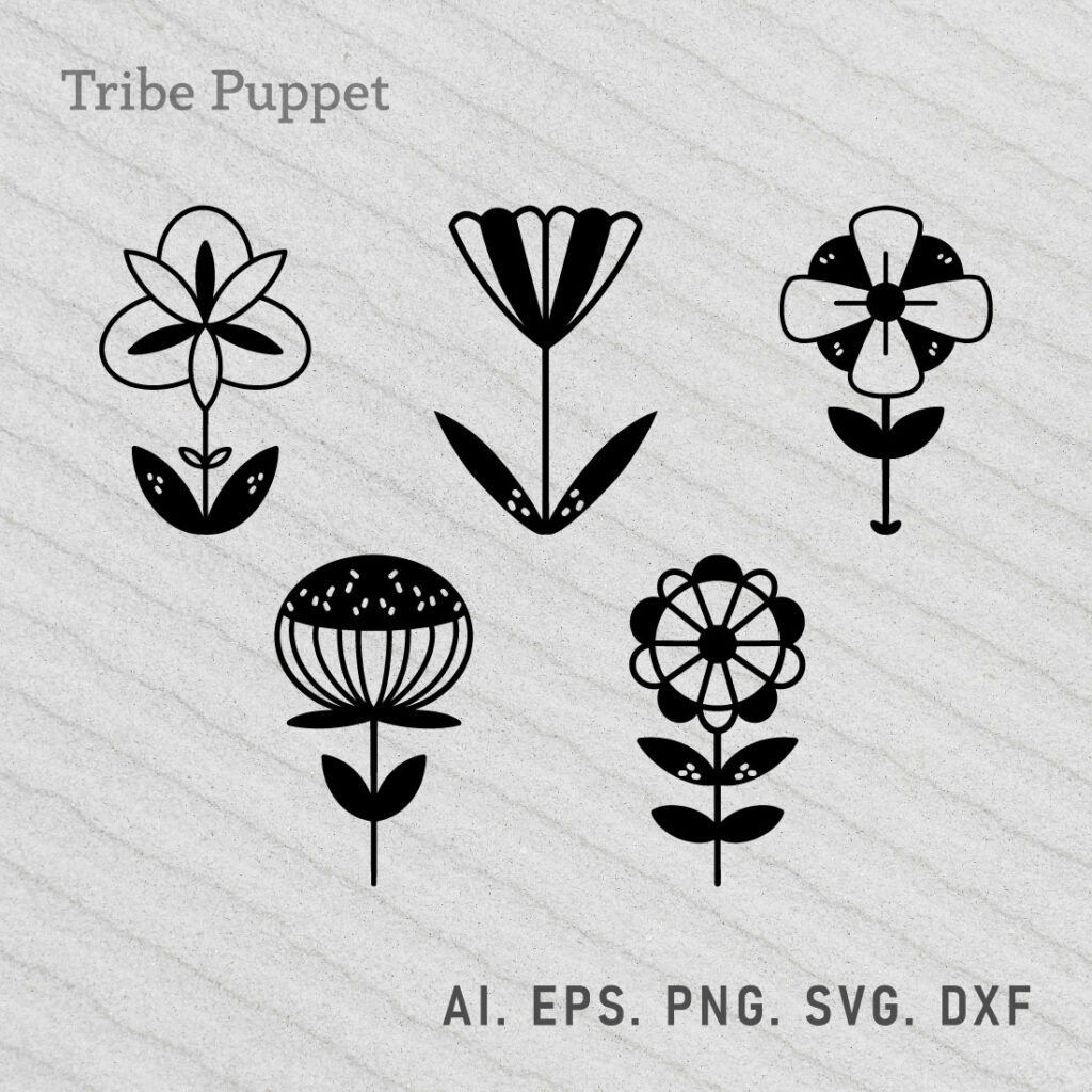 5 Boho Flower Bundle - MasterBundles