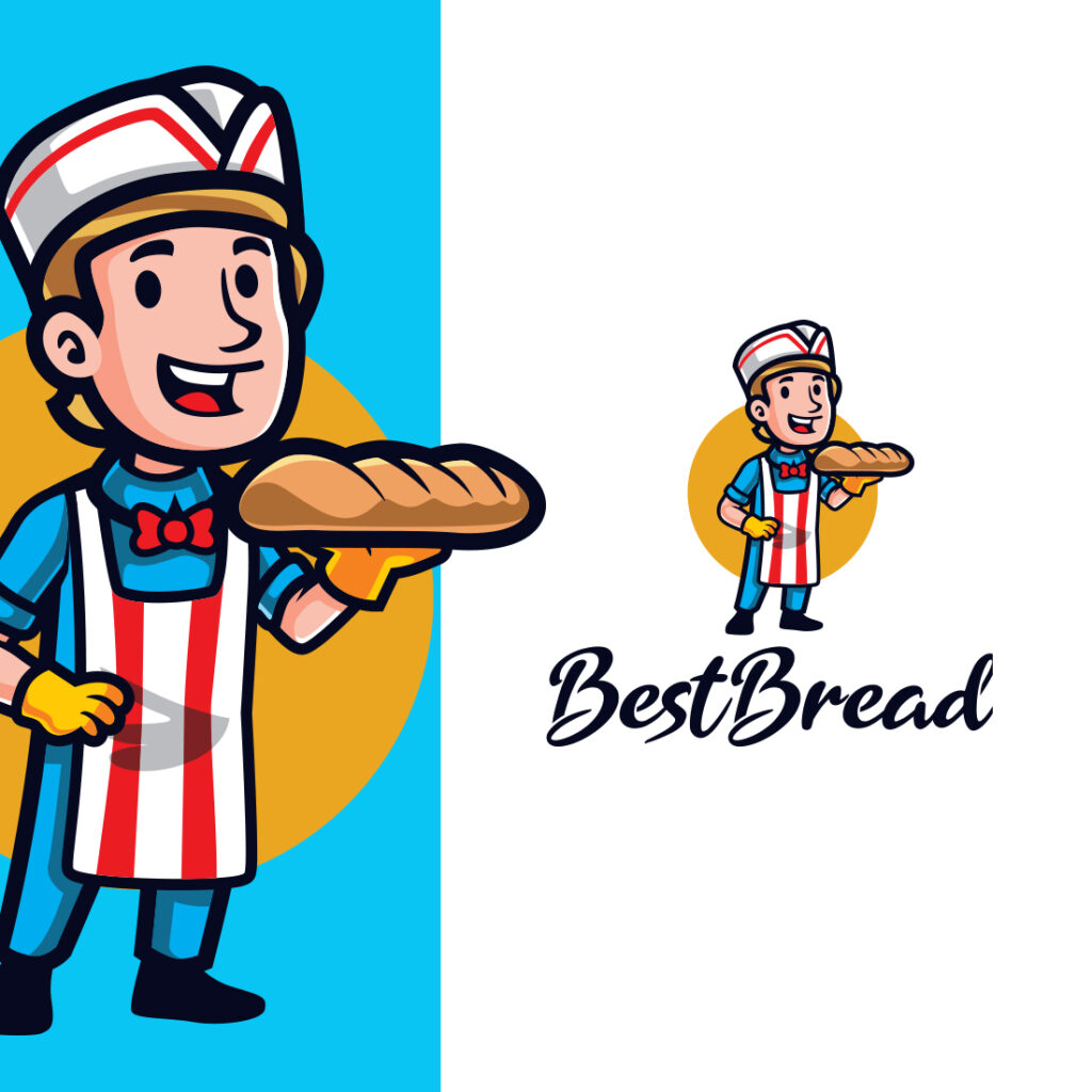 Best Bread - Chef Mascot Logo Design - MasterBundles