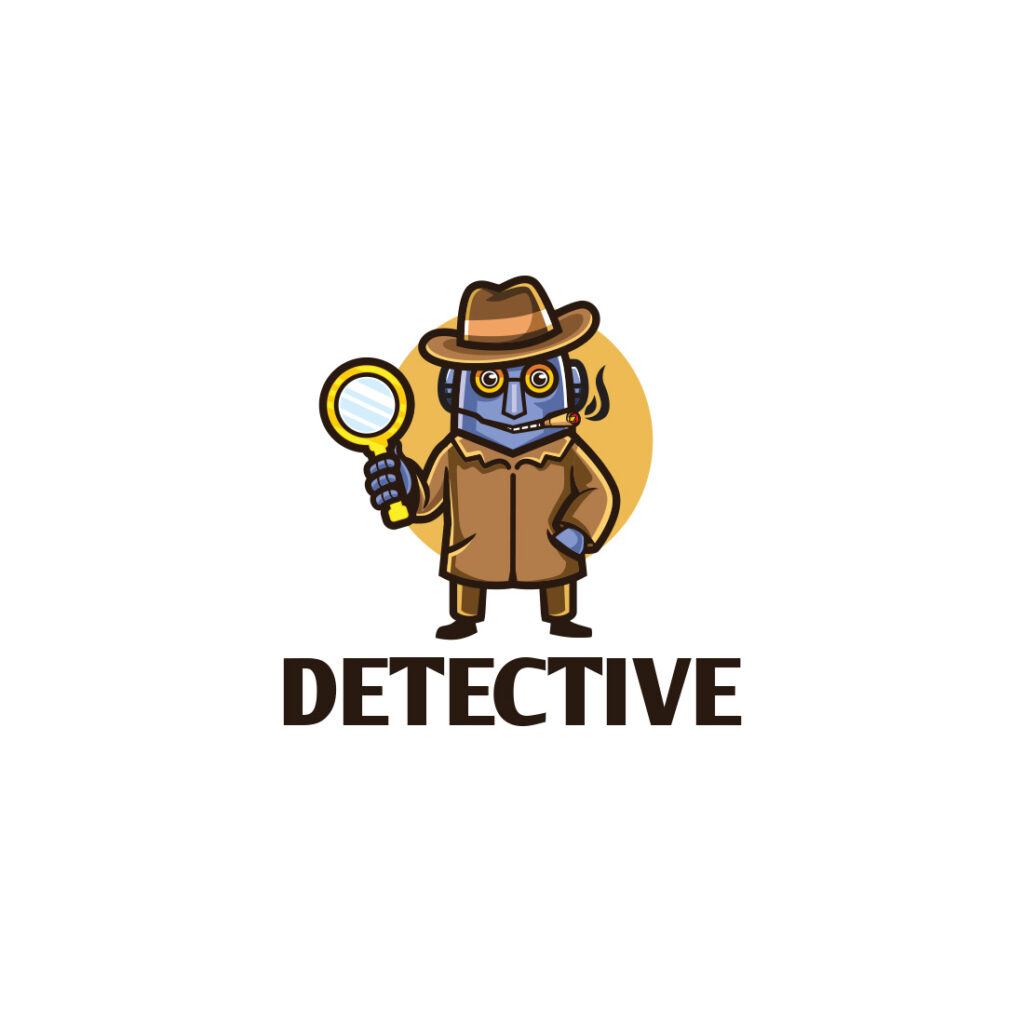 Detective Robot Character Logo Design - MasterBundles