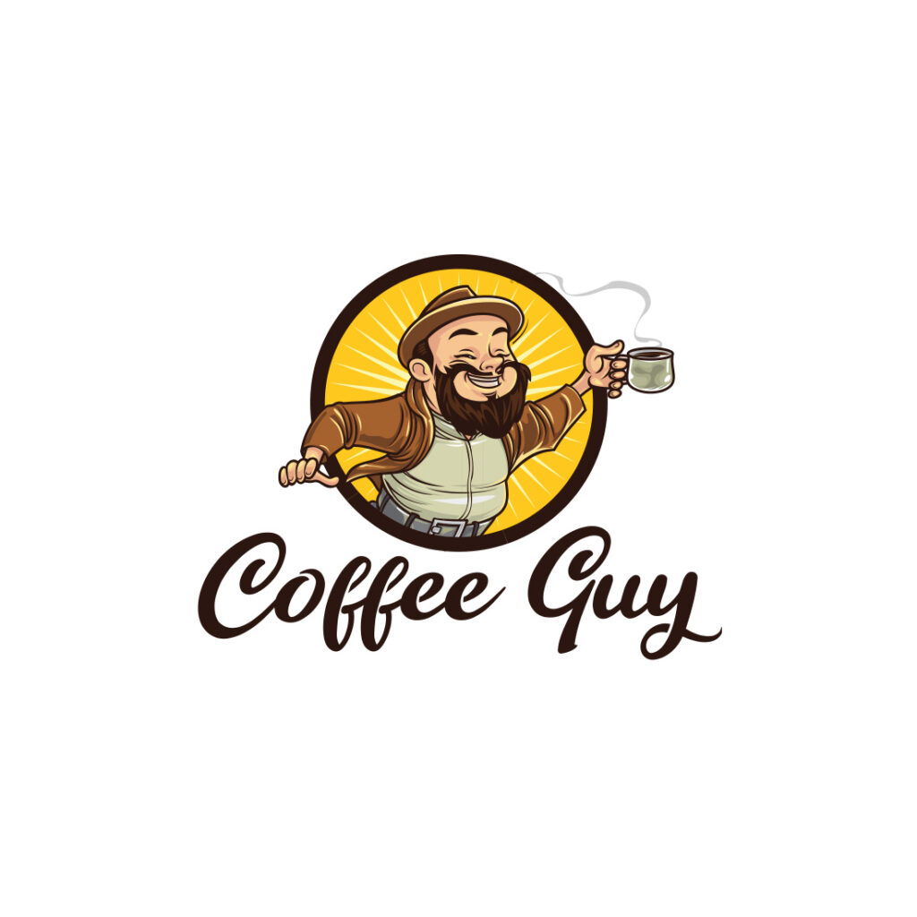 Coffe Guy Mascot Logo Design - MasterBundles