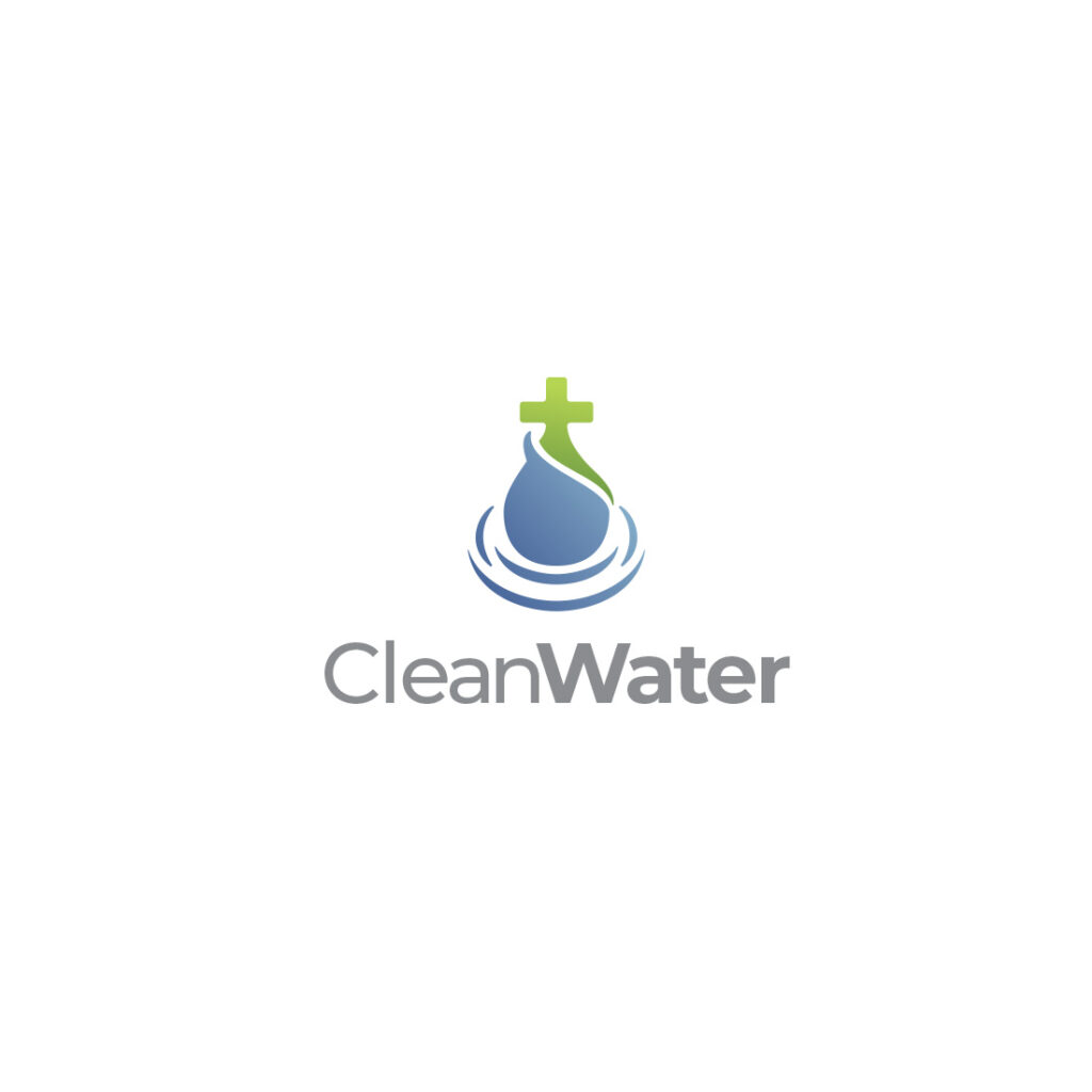 Clean Water - Water Drop And Cross Logo - MasterBundles