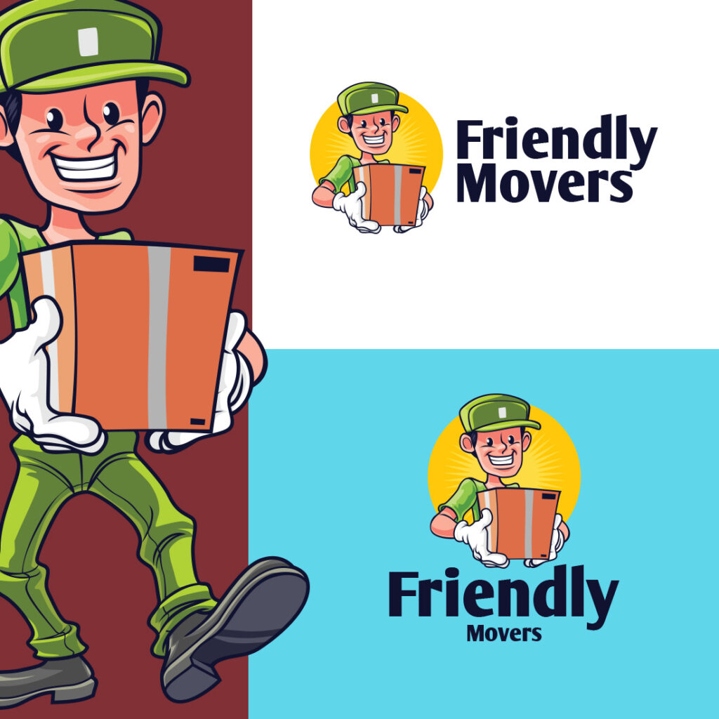 Frendly Mover Character Logo Design - MasterBundles