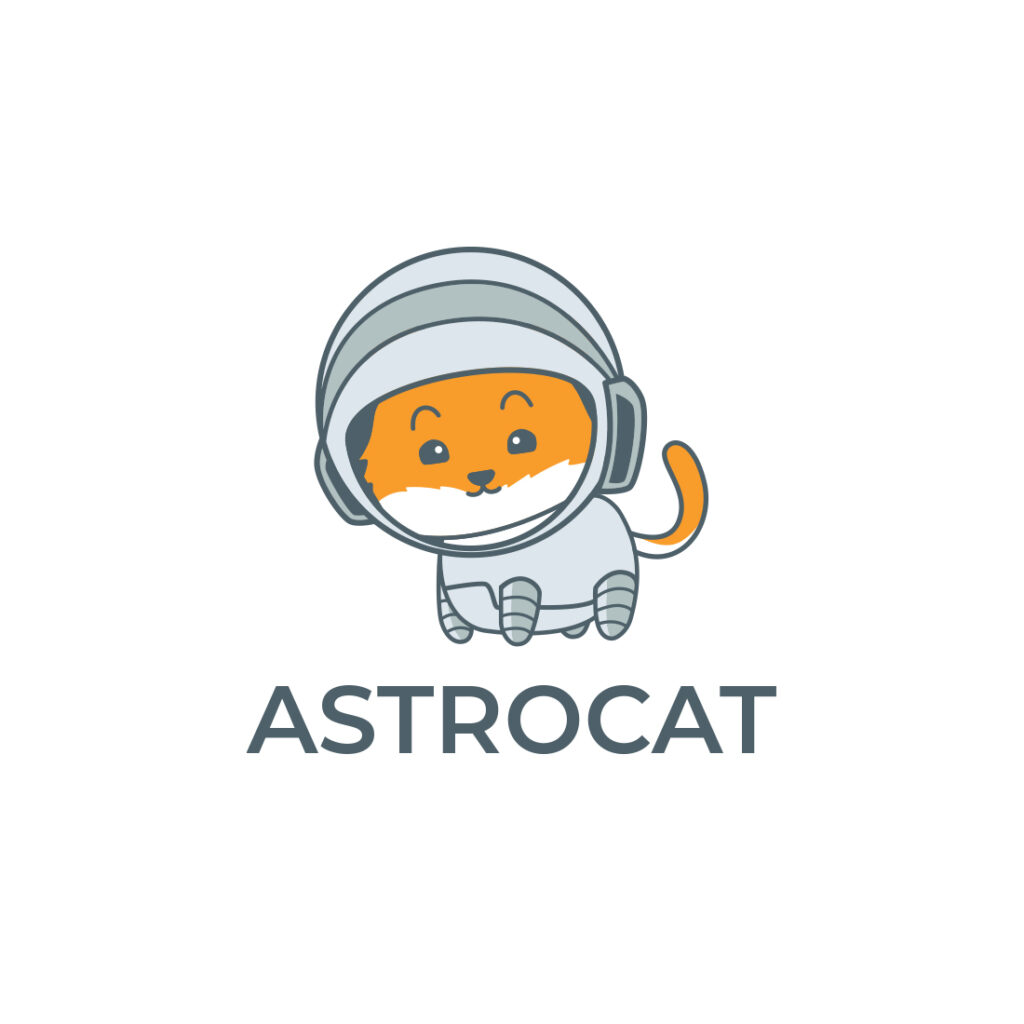 Astro Cat Character Logo Design - MasterBundles