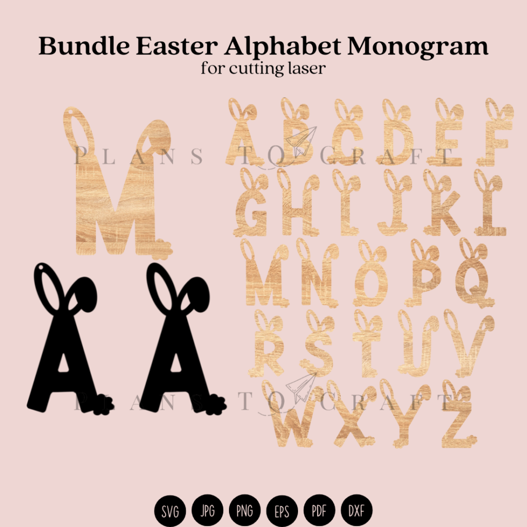 Bundle Easter 26 Alphabet Monogram - MasterBundles