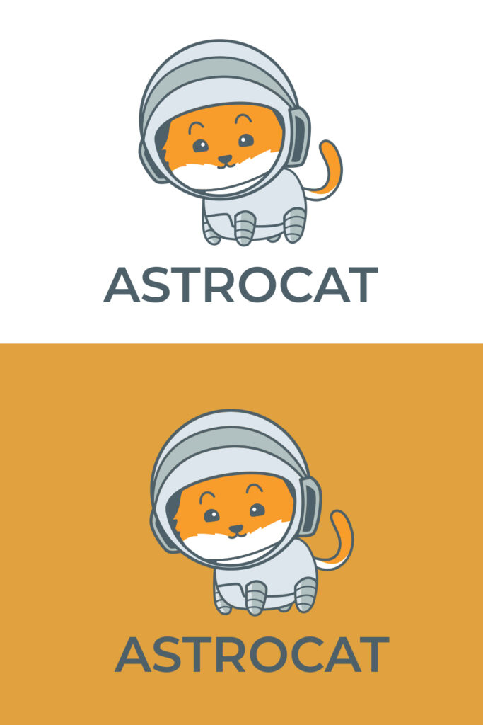 Astro Cat Character Logo Design - MasterBundles