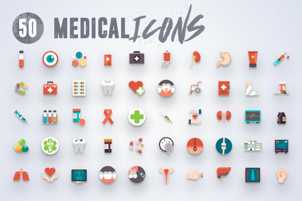 50 Medical Flat Icons – MasterBundles