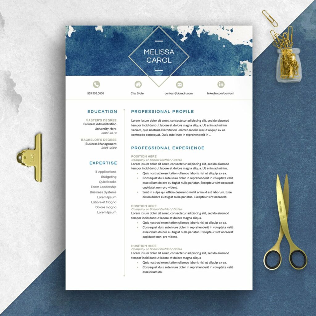 Modern Resume Template Word – MasterBundles