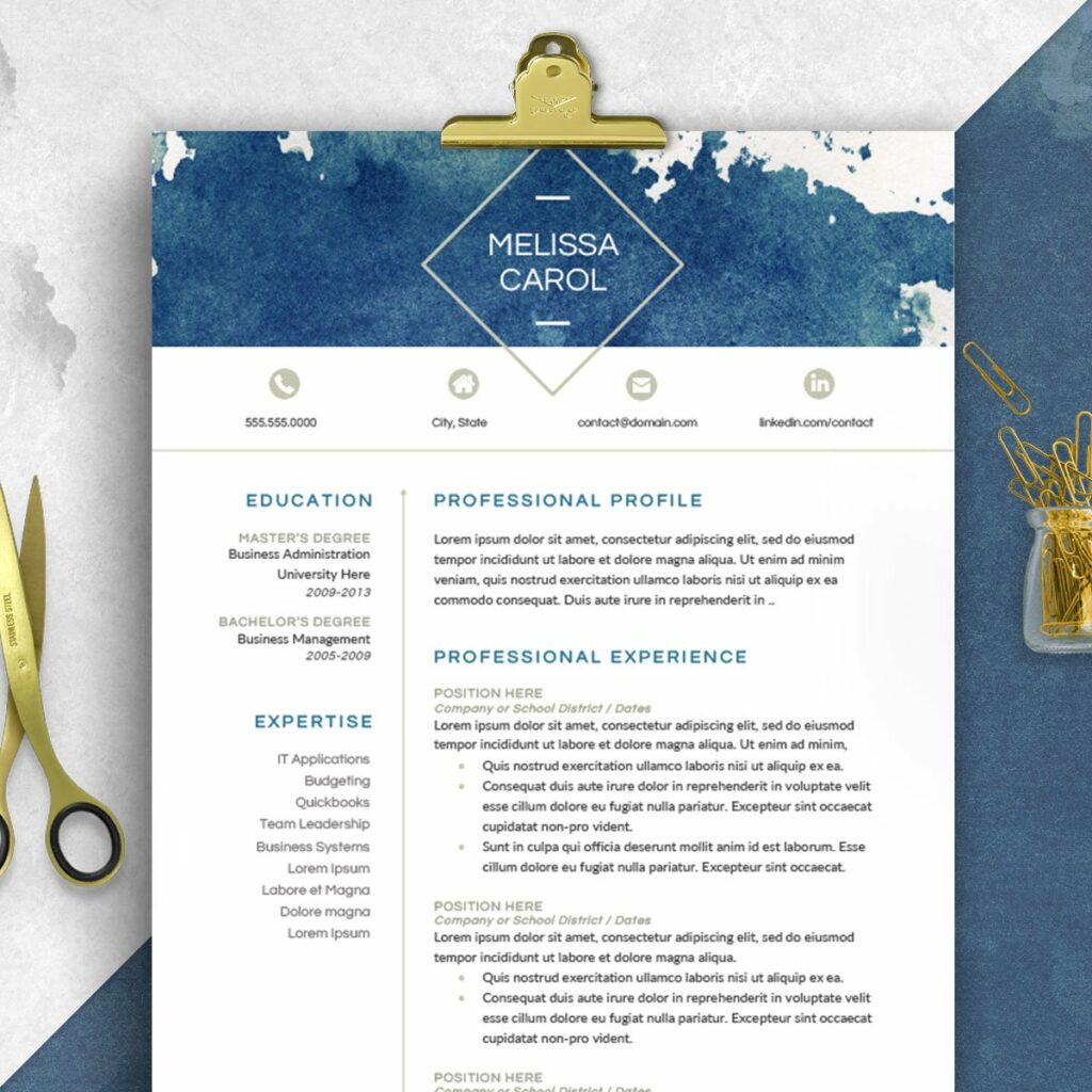 Modern Resume Template Word – MasterBundles