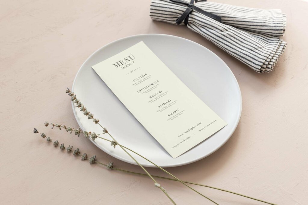 Menu Card Mockup Set – MasterBundles