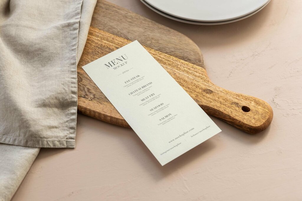 Menu Card Mockup Set – MasterBundles