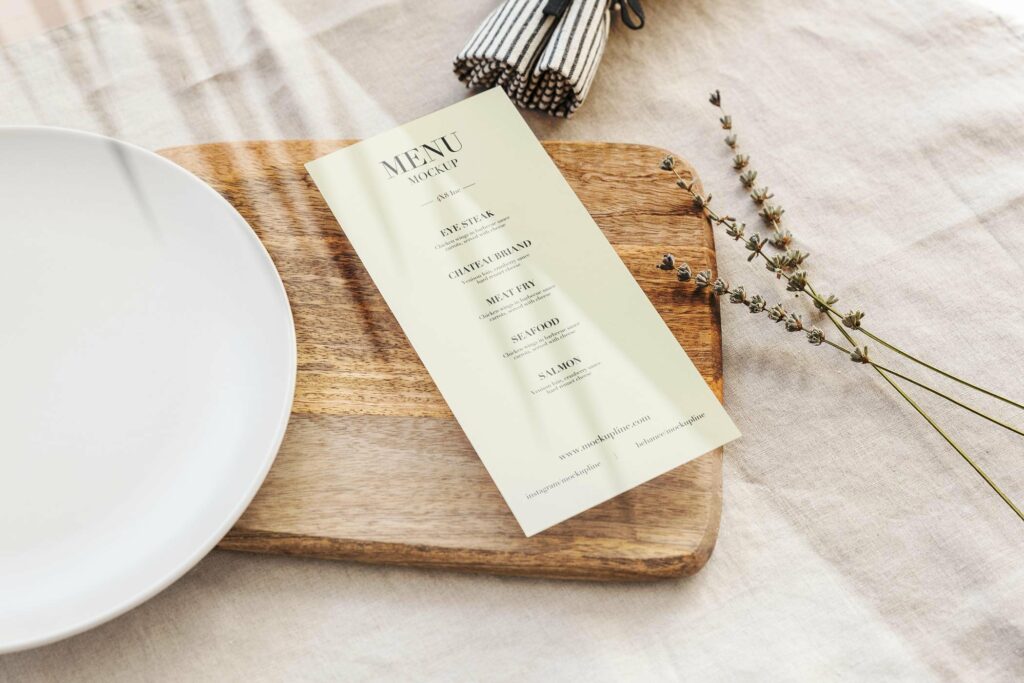 Menu Card Mockup Set – MasterBundles