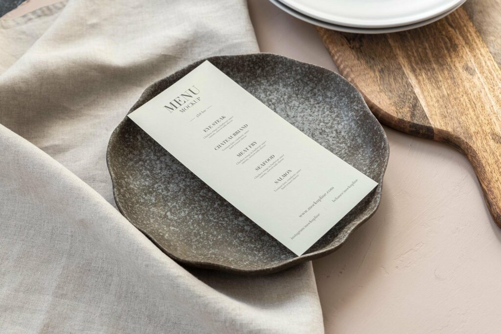 Menu Card Mockup Set – MasterBundles