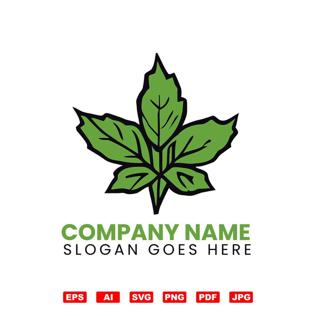 Green leaves Logo Botanical Logo Design - MasterBundles