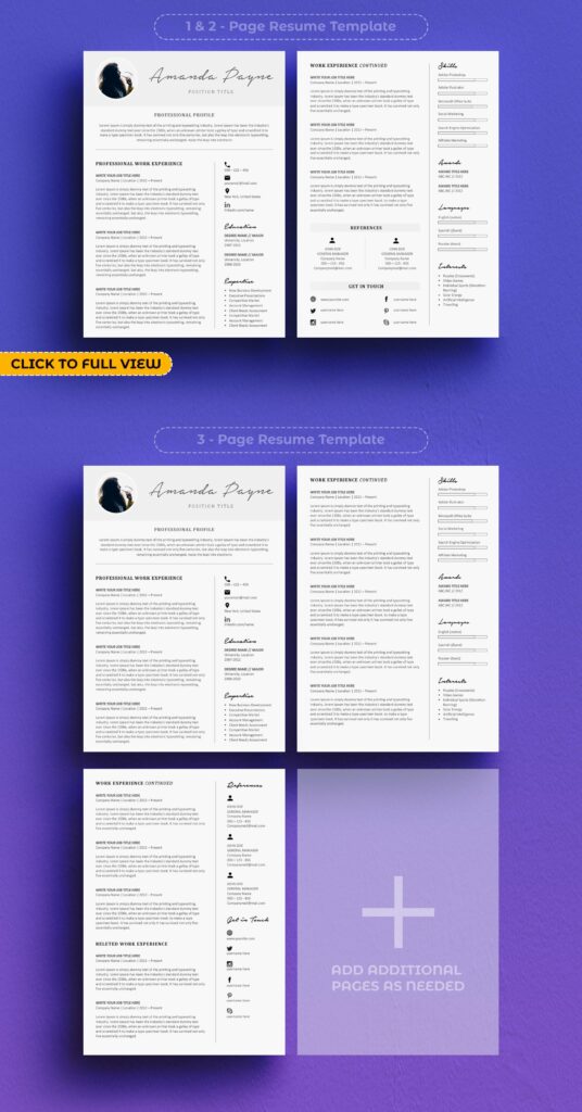 Minimal Resume/CV Template + Bonus – MasterBundles