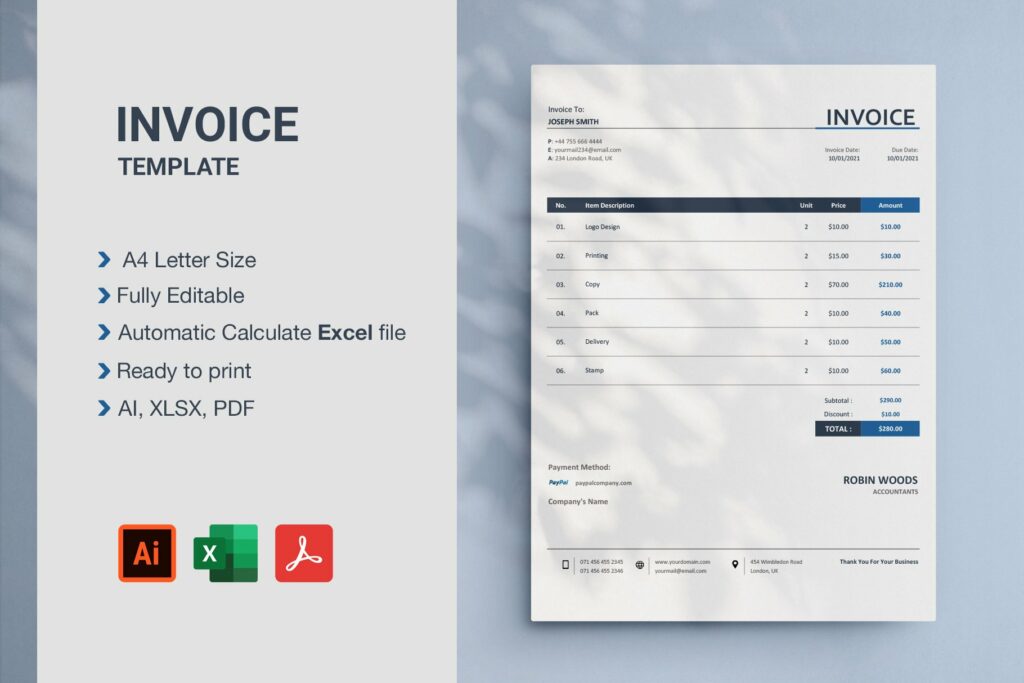 Minimal Invoice Template – MasterBundles
