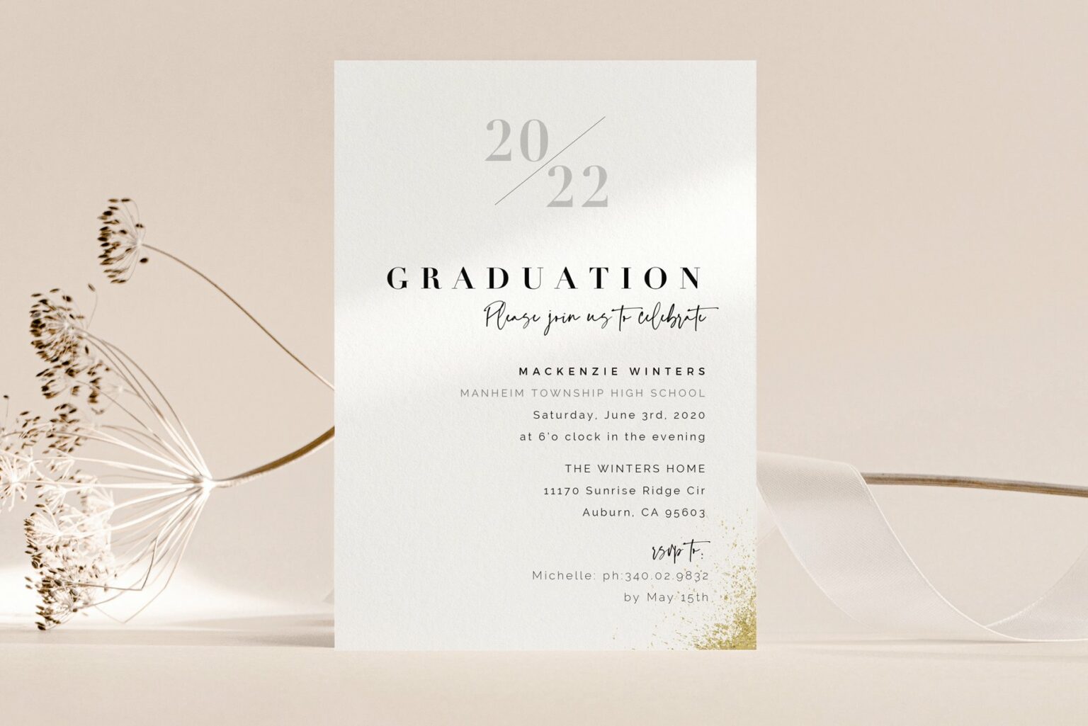 Graduation Party Invite for Canva – MasterBundles