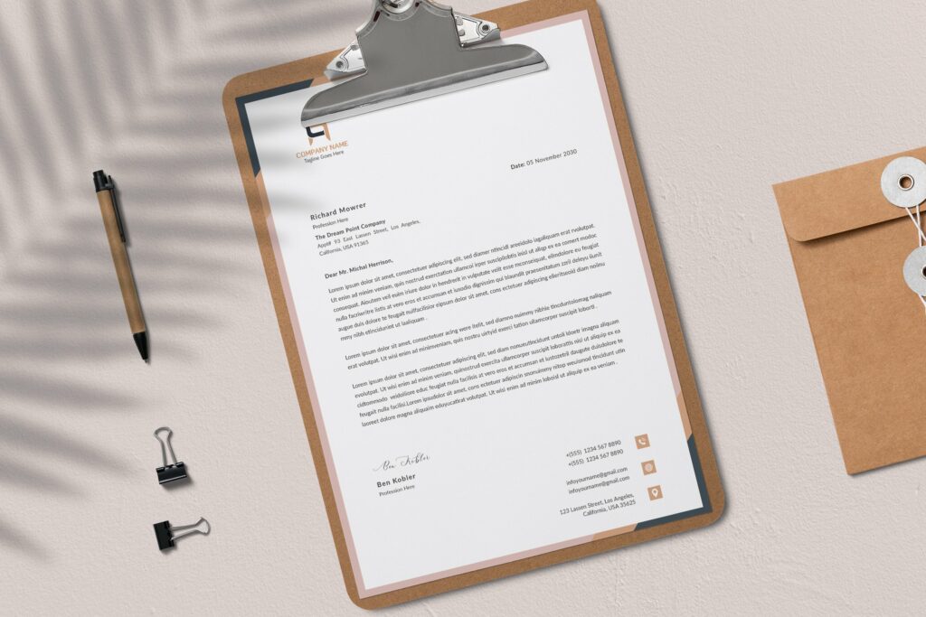 Clean Letterhead Template – MasterBundles
