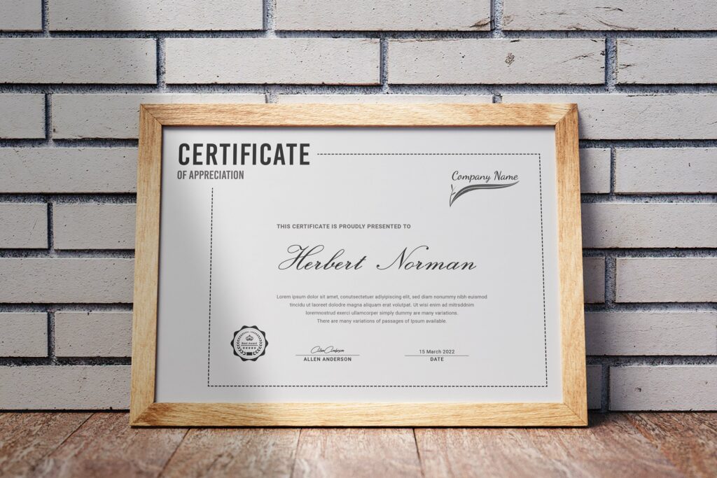 Clean Certificate Template – MasterBundles