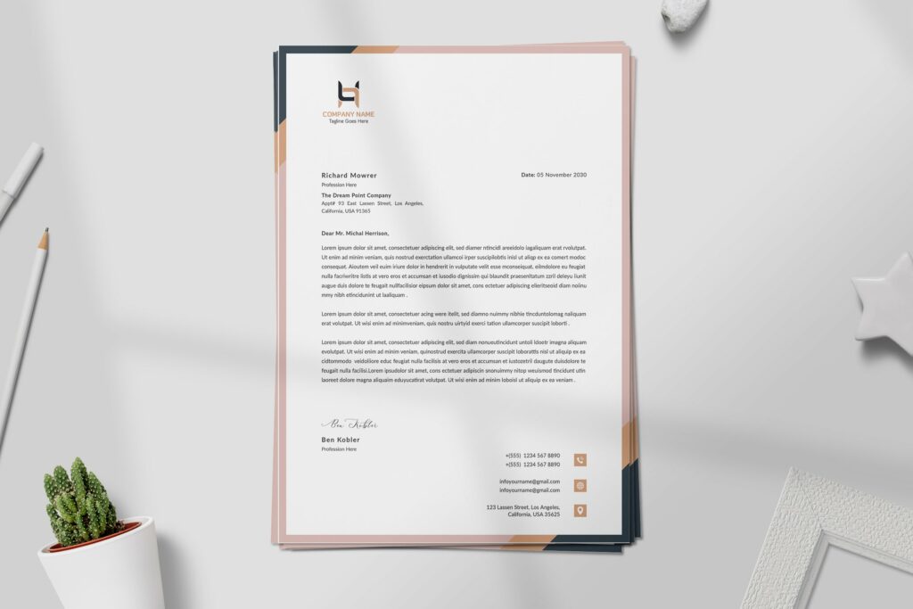 Clean Letterhead Template – MasterBundles