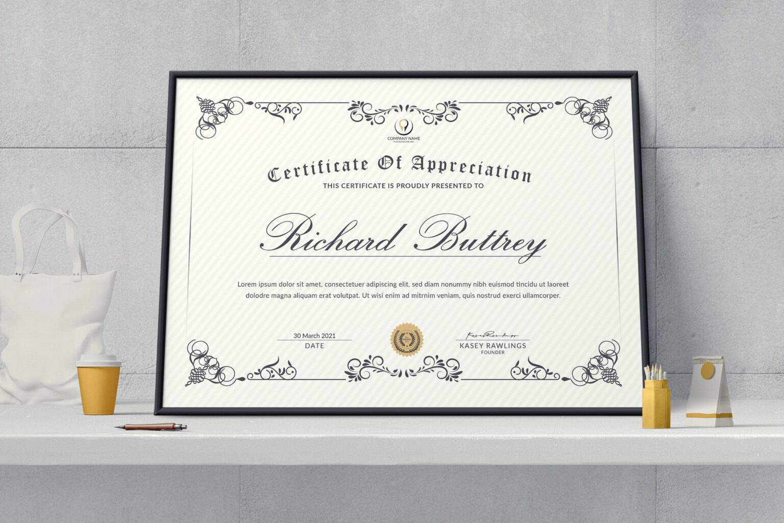 Clean Certificate Template – MasterBundles