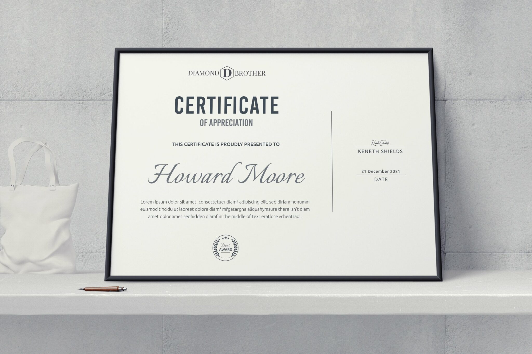 Clean Certificate Template – MasterBundles