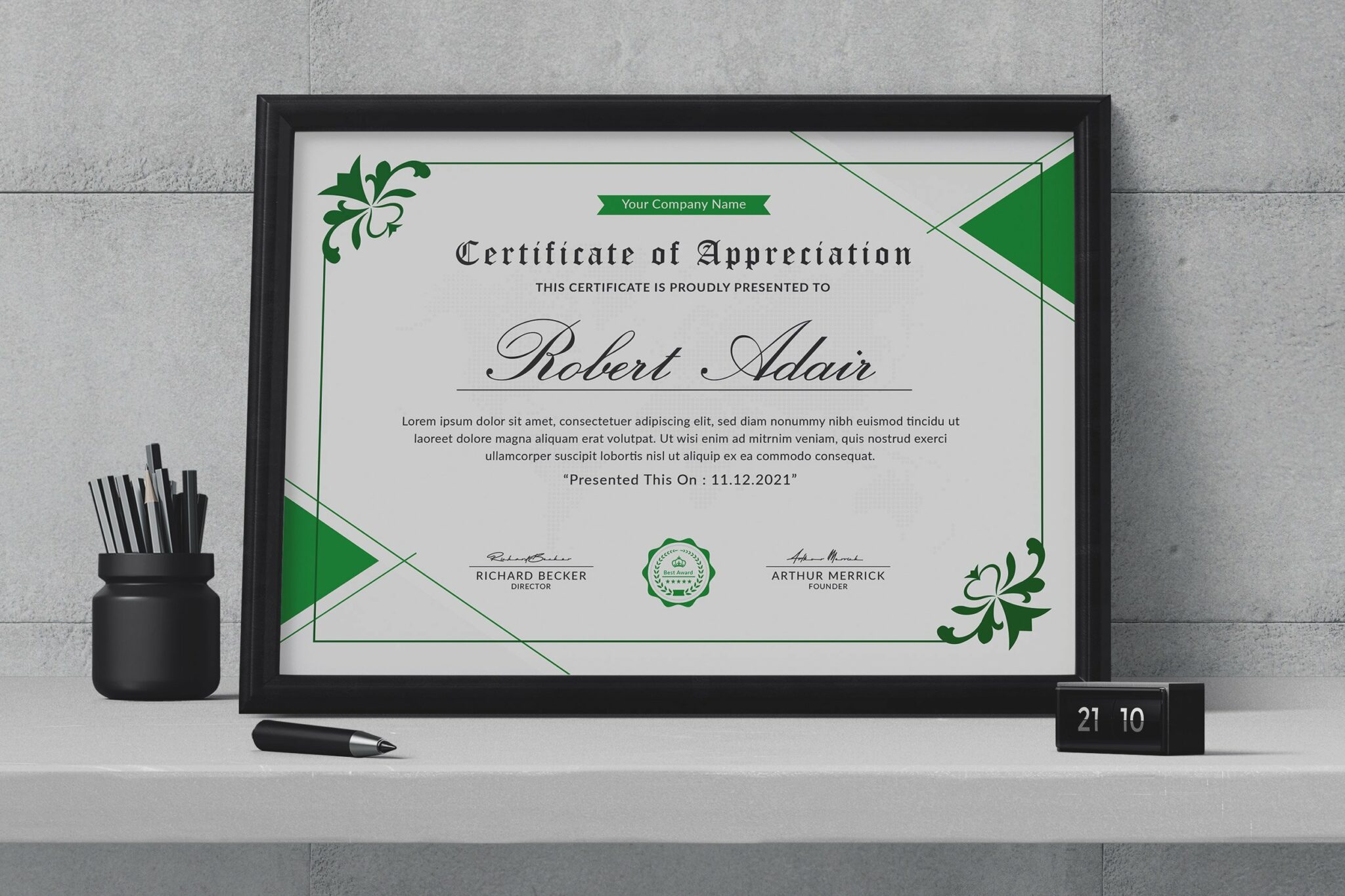 Green Certificate Template – MasterBundles