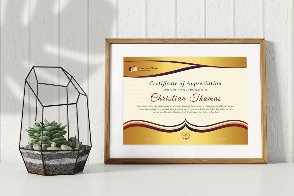 Golden Certificate Template – MasterBundles