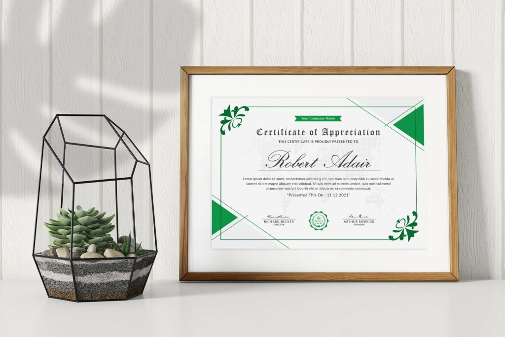 Green Certificate Template – MasterBundles