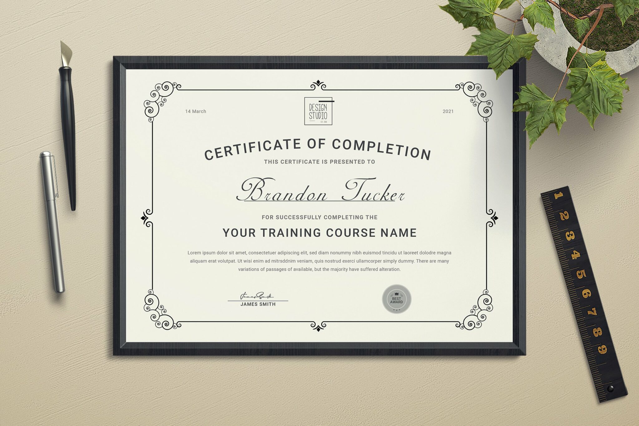 Clean Certificate Template Word – MasterBundles