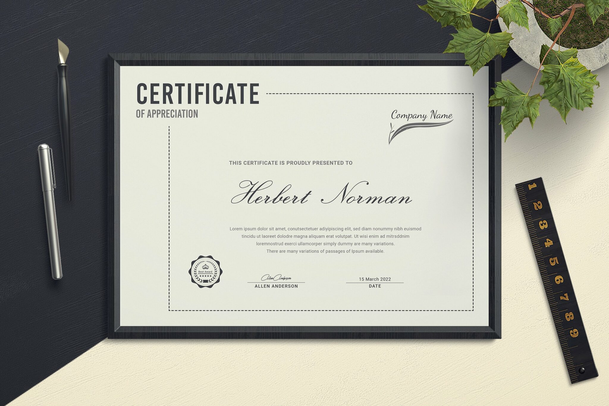 Clean Certificate Template – MasterBundles
