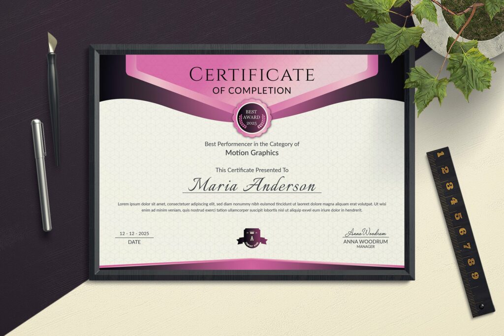 Certificate of Completion Template – MasterBundles