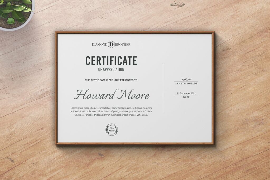 Clean Certificate Template – MasterBundles
